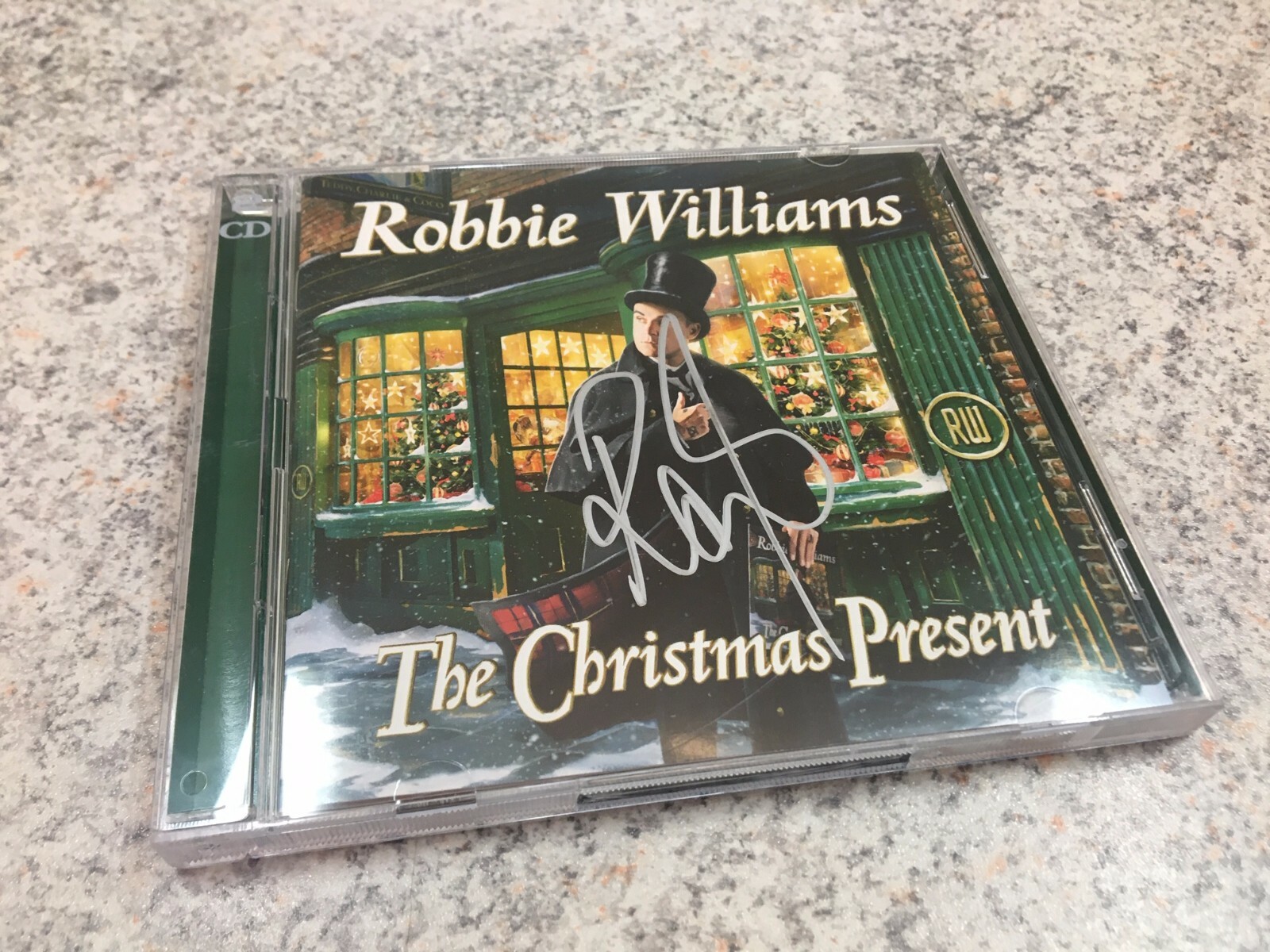 ROBBIE WILLIAMS SIGNED ‘THE CHRISTMAS PRESENT’ CD & SIGNED XMAS CARD ...