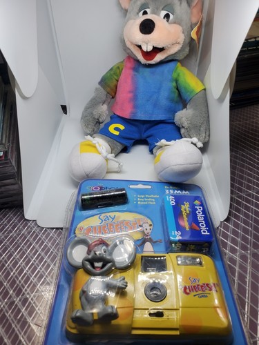 Vintage Chuck E Cheese Plush 12" Mouse Kids Tie Dye 2002 + Say Cheese ...