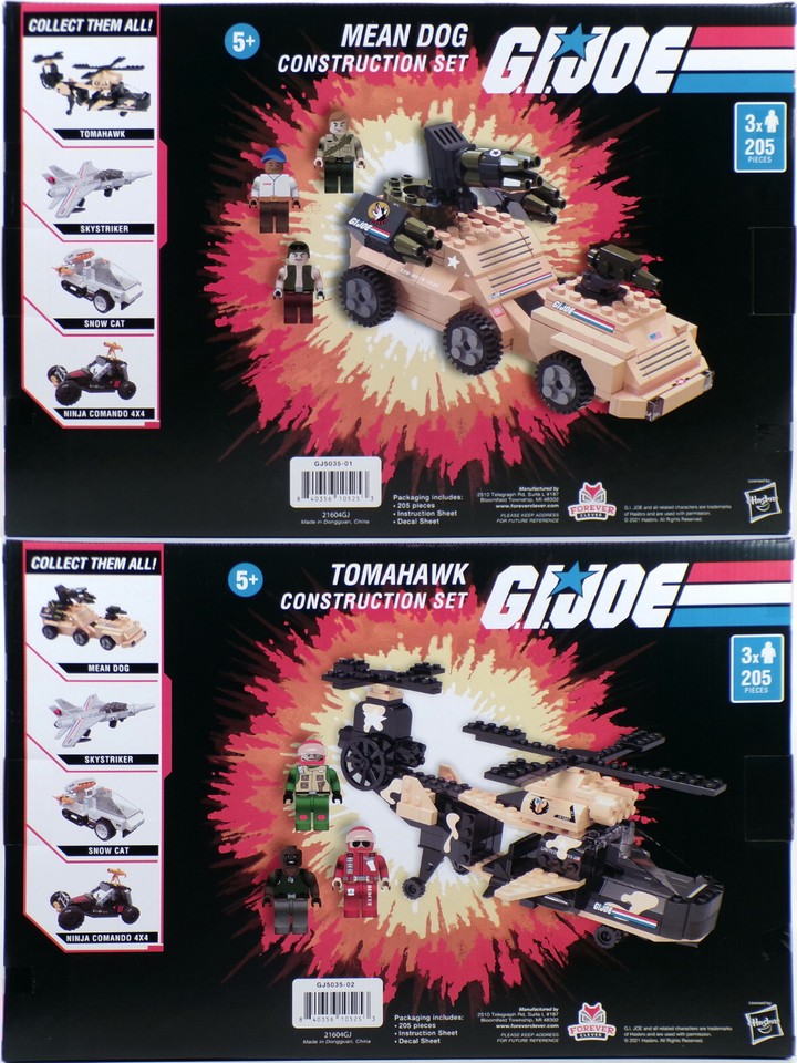 GI Joe MEAN DOG & TOMAHAWK Chopper Construction Set 205 Pcs 6 Figures ...