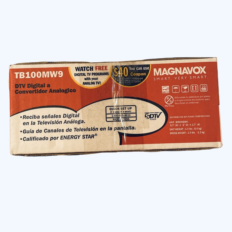 NEW Magnavox TV Convertor Box SDTV Digital to Analog TV W/Remote MODEL ...