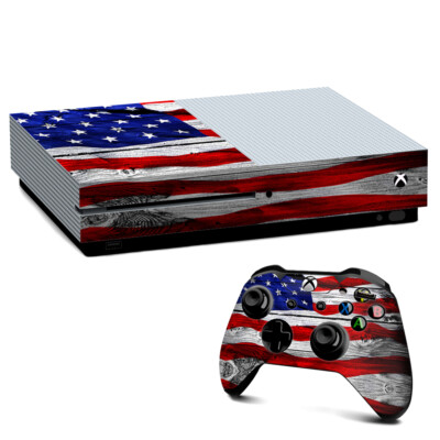 Xbox One S Console Skins Decal Wrap ONLY American Flag on Wood | eBay