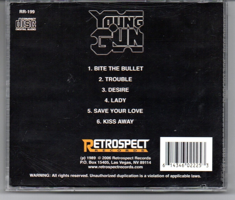 YOUNG GUN: BITE THE BULLET CDR EP HARD ROCK HAIR METAL FURY KICK AXE ...