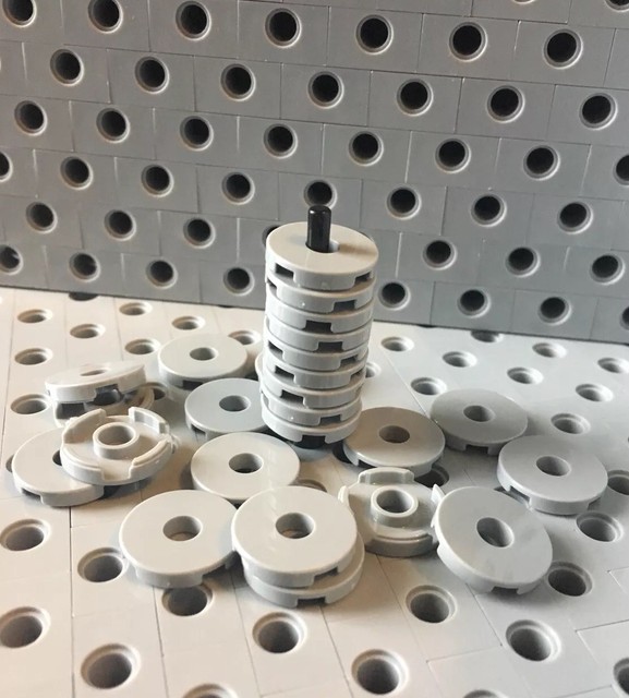 Lego Light Gray 2x2 Round Flat Tile With Hole Brick New Lot Of 25 | eBay