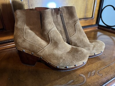 Lucky Brand Women’s Tapenade Taupe Oiled Suede Yasamin Studded Booties ...