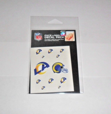 LOS ANGELES RAMS 10 FINGERNAIL DECALS AND 2 FACE DECALS TATTOOS FREE ...