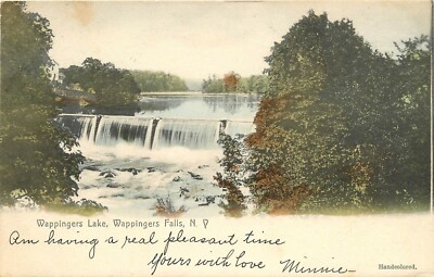 1906 Hand-Colored Postcard; Wappingers Lake, Wappingers Falls NY ...
