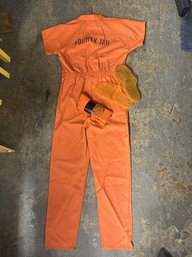 3 PC COUNTY JAIL Bob Barker Prison Prisioner Inmate Jumpsuit SM M LG XL ...