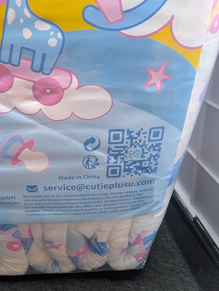 Cutie PlusU Rocking Fun Adult Diapers Abdl Fetish Incontinence SZ M 10 ...