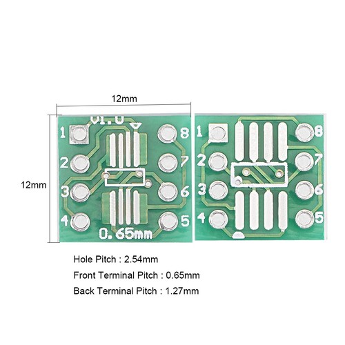 8PINSSOP 0.65 / SOP 1.27 to DIP Adapter PCB Board Surface Mounted ...