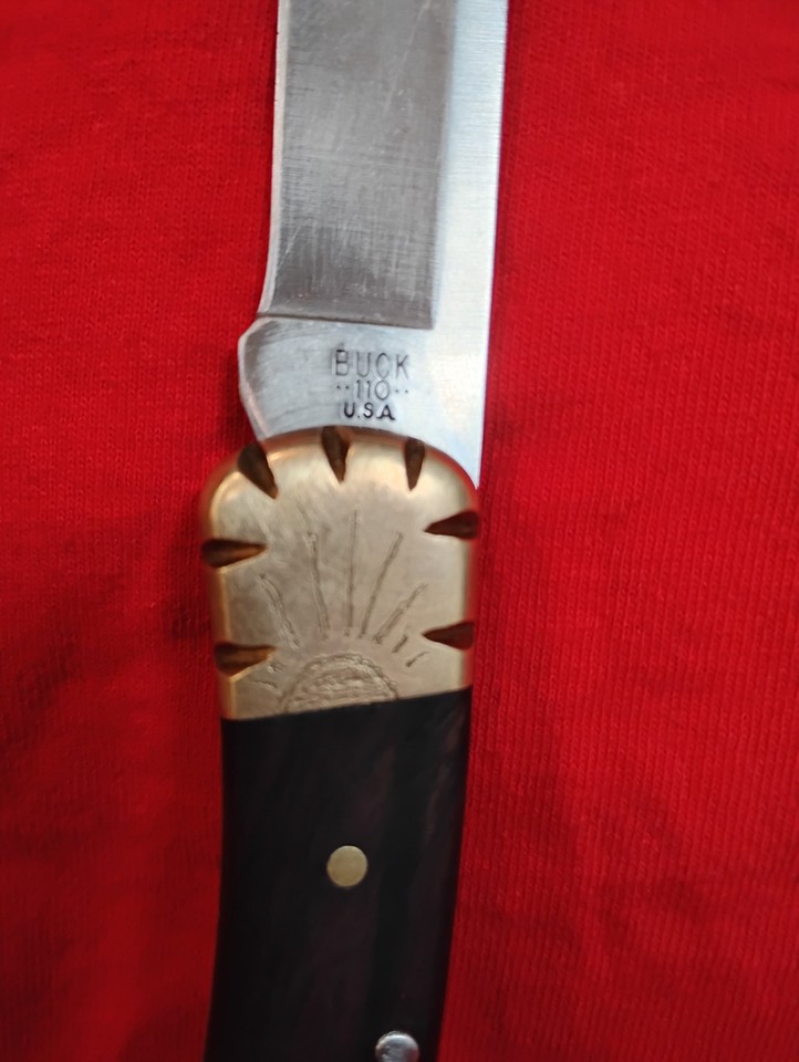 Custom, Rare, Vintage, Buck Knife 110 "The Rising Sun" 4 Dot | eBay