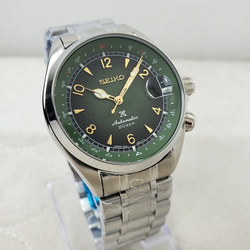 CUSTOM BUILT SEIKO ALPINIST GREEN AUTOMATIC NH35 MOVEMENT MEN'S WATCH ...