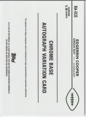 2024 Topps Chrome - Rookie Autographs Edgerrin Cooper #RA-ECO Blue ...