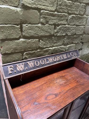 Antique F.W.WOOLWORTH & CO brass / bronze shop window dressing Sign ...