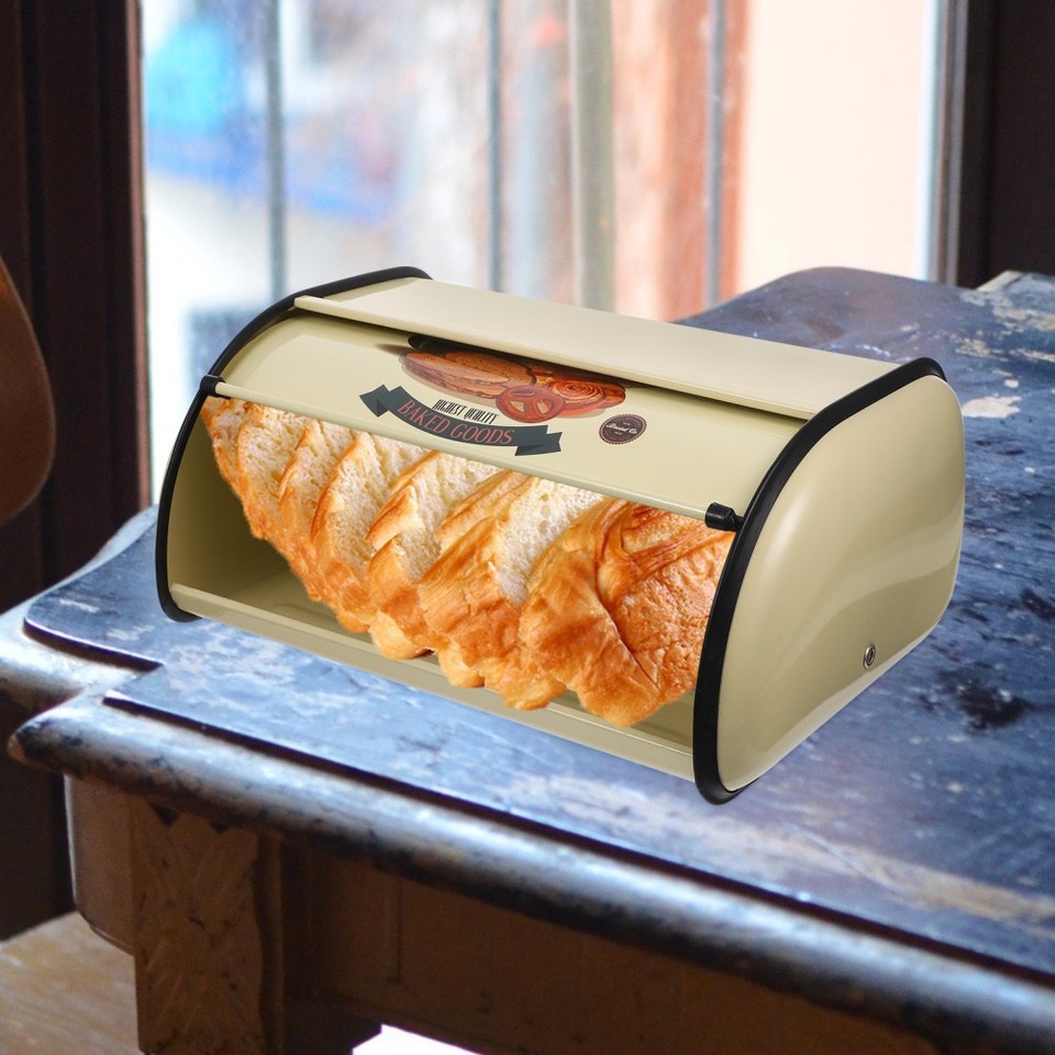 French Style Retro Bread Box Iron Art Snack Storage Case Kitchen ...