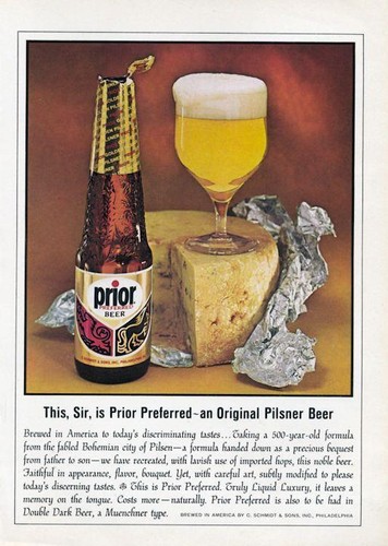 1964 Prior PRINT AD Pilsner Beer Vintage Bottle and Glass Great Vintage ...