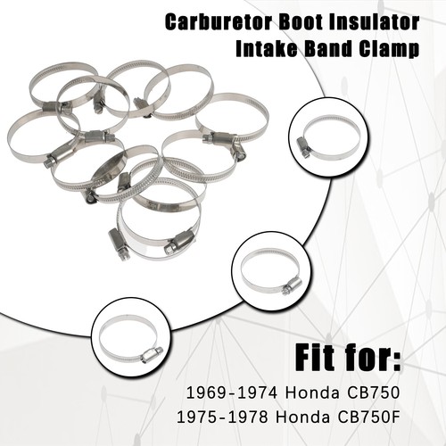 12x Carb Carburetor Intake Boot Insulator Clamps Bands Kit for Honda ...