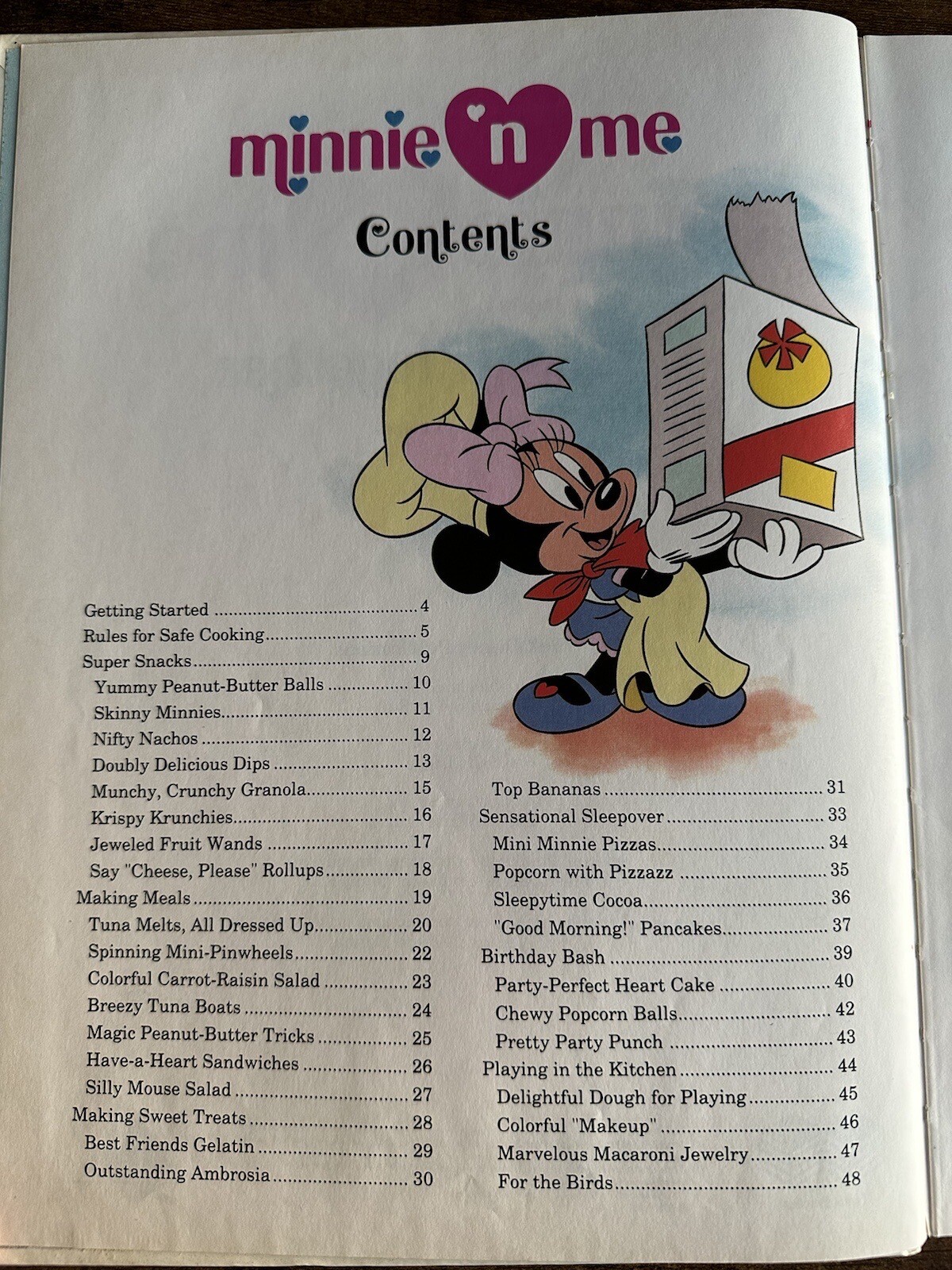 Vintage 1990 Minnie ‘N Me Cooking Together Recipes Cookbook Disney Cook ...