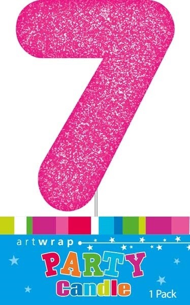 Pink Glitter Number 7 Seven Cake Candle (6cm) | eBay