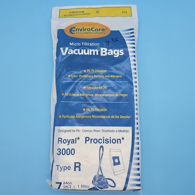 Royal Type R Allergy Vacuum BAG + Filter, Procision 3000 Canister ...