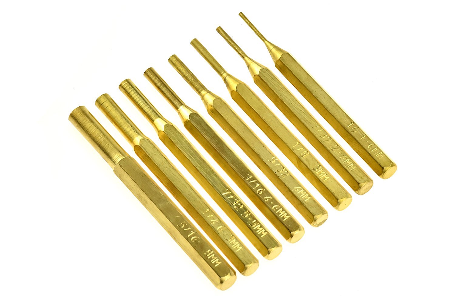 8pc Gunsmith Brass Roll Drift Pin Punch Set 1/16" - 5/16" Gun Cleaning ...