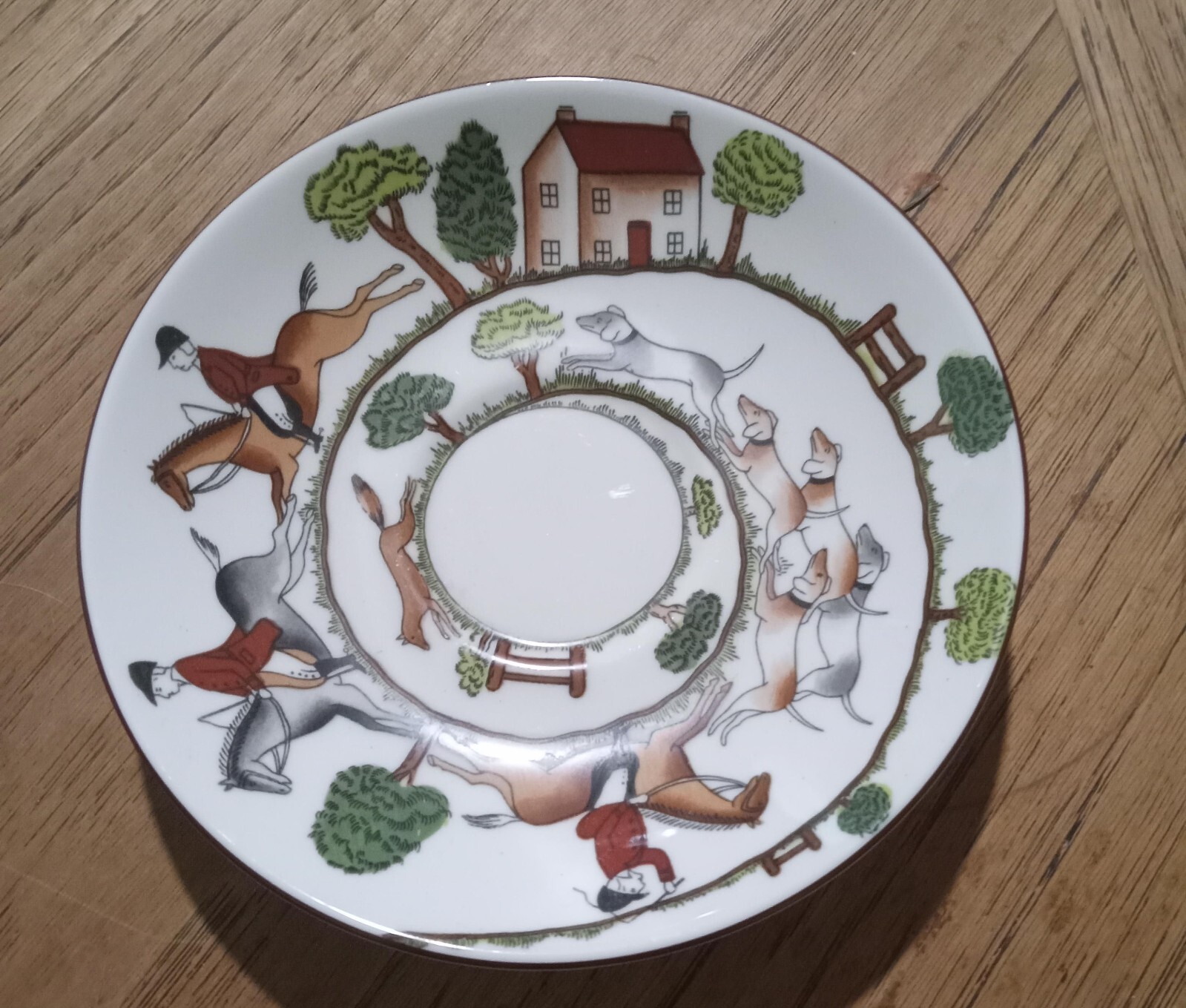 Crown Staffordshire England Fine Bone China Hunting Scene 5 1/2" Saucer ...