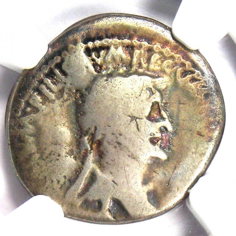 Cleopatra VII and Marc Antony AR Denarius Silver Coin 34 BC - Certified ...