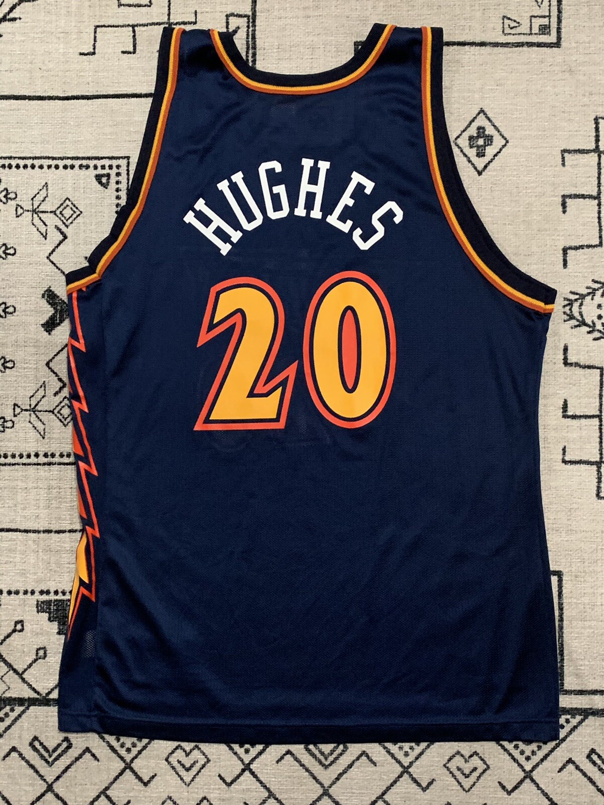 Larry Hughes Champion Jersey 44 Large Golden State Warriors Bolt ...