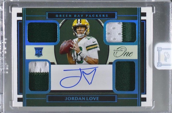 2020 Panini One - Rookie Quad Patch Autographs Blue #74 Jordan Love /35 ...