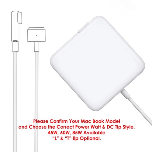 Compatible with Mac Book Air Pro Charger, 45W 85W Magnetic L Tip, T Tip ...