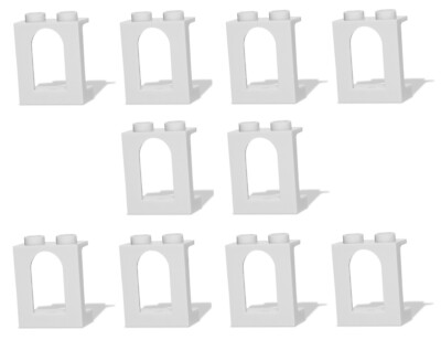 😀 LEGO Window (pack x10) arched small LIGHT GREY 2x2 Harry Potter ...