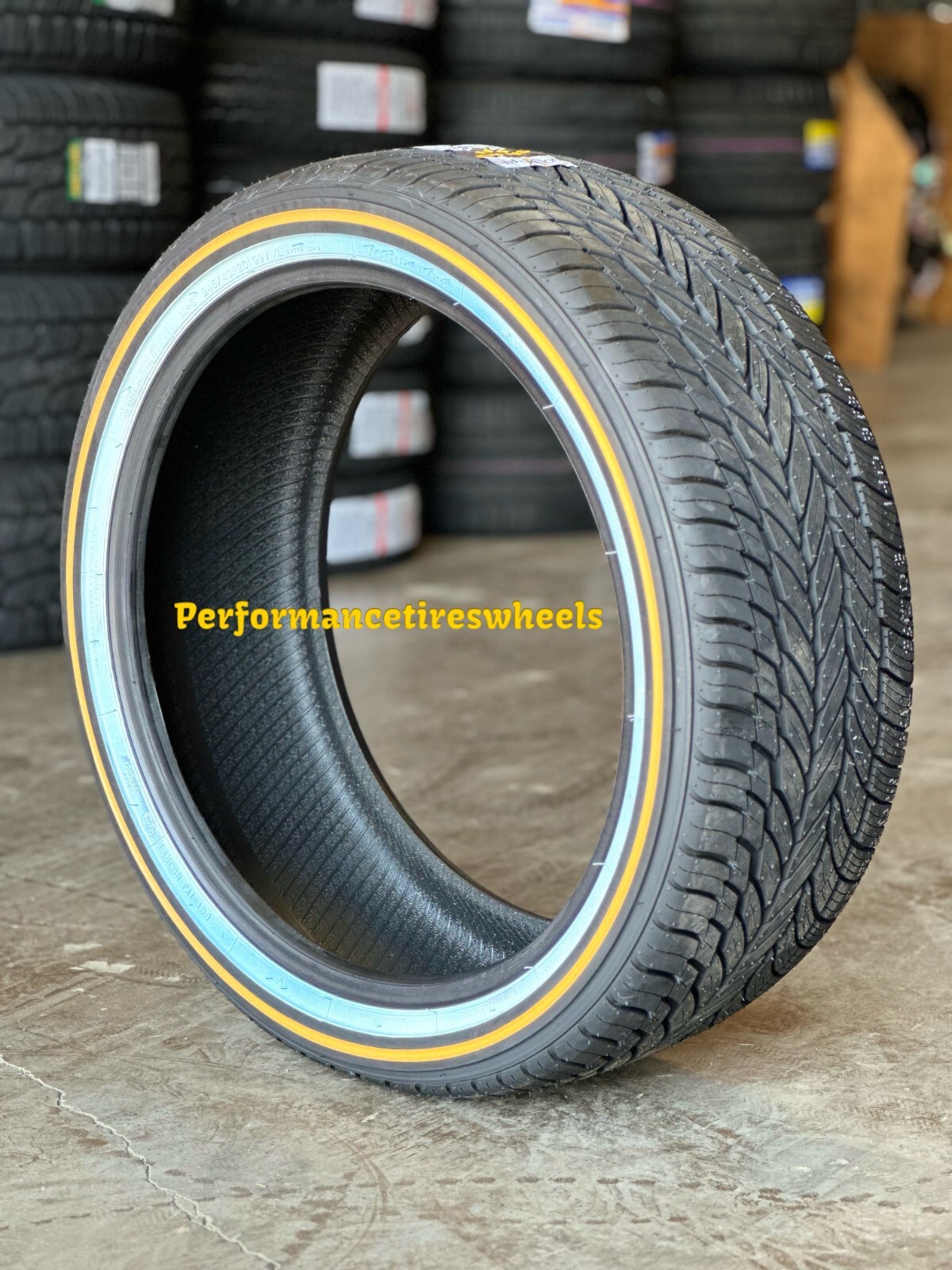 245/40-20 99V XL Vogue Custom Built Radial VIII GOLD WHITE SIDEWALL 245 ...