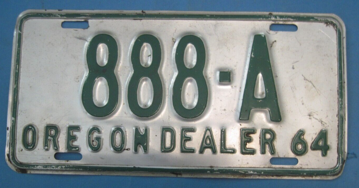1964 Oregon dealer license plate nice original with neat number | eBay