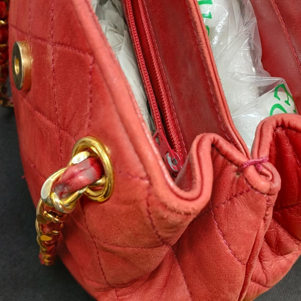 CHANEL Vintage Red Quilted Shoulder Bag 23×18×11cm Good Condition | eBay