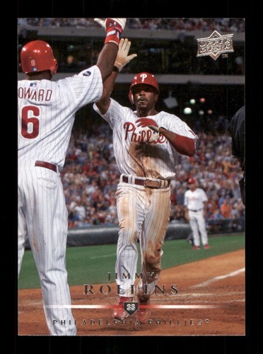 Jimmy Rollins Phillies Baseball 2008 Upper Deck 605 Sports Trading Card ...