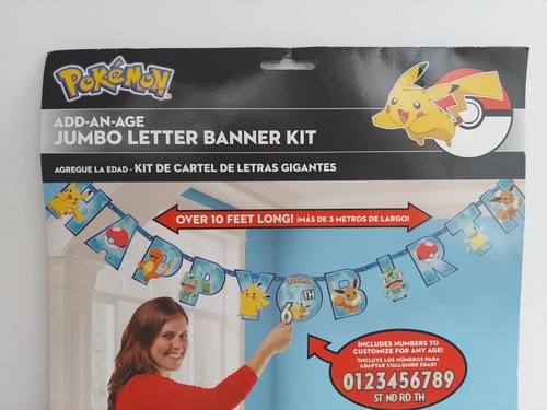 NIP 2021 Pokemon Add An Age Happy Birthday Banner- Jumbo Letter Kit ...