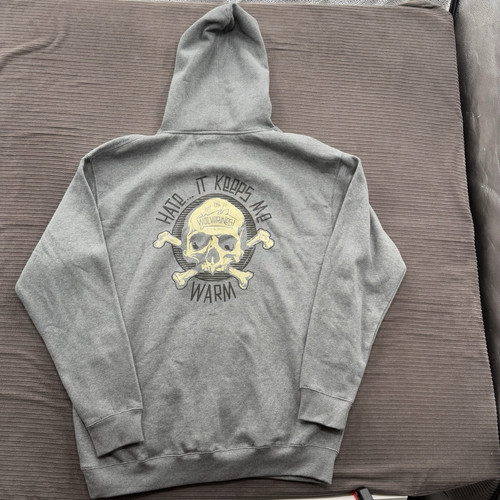 Zero Foxtrot It Keeps Me Warm Hoodie Men Large Gunmetal Heather Long Sleeve. | eBay