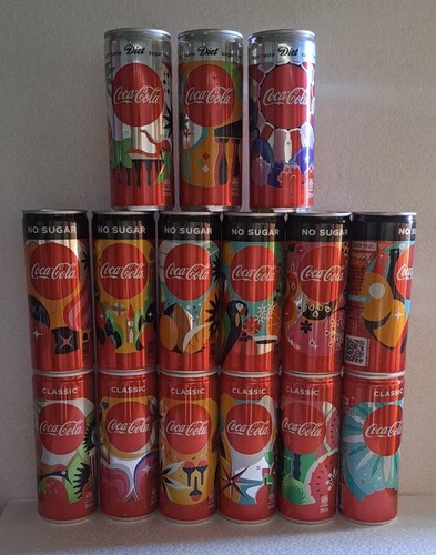 Coca Cola Summer Set Of 15 Slim Line 250ml From Australia Very Limited ...