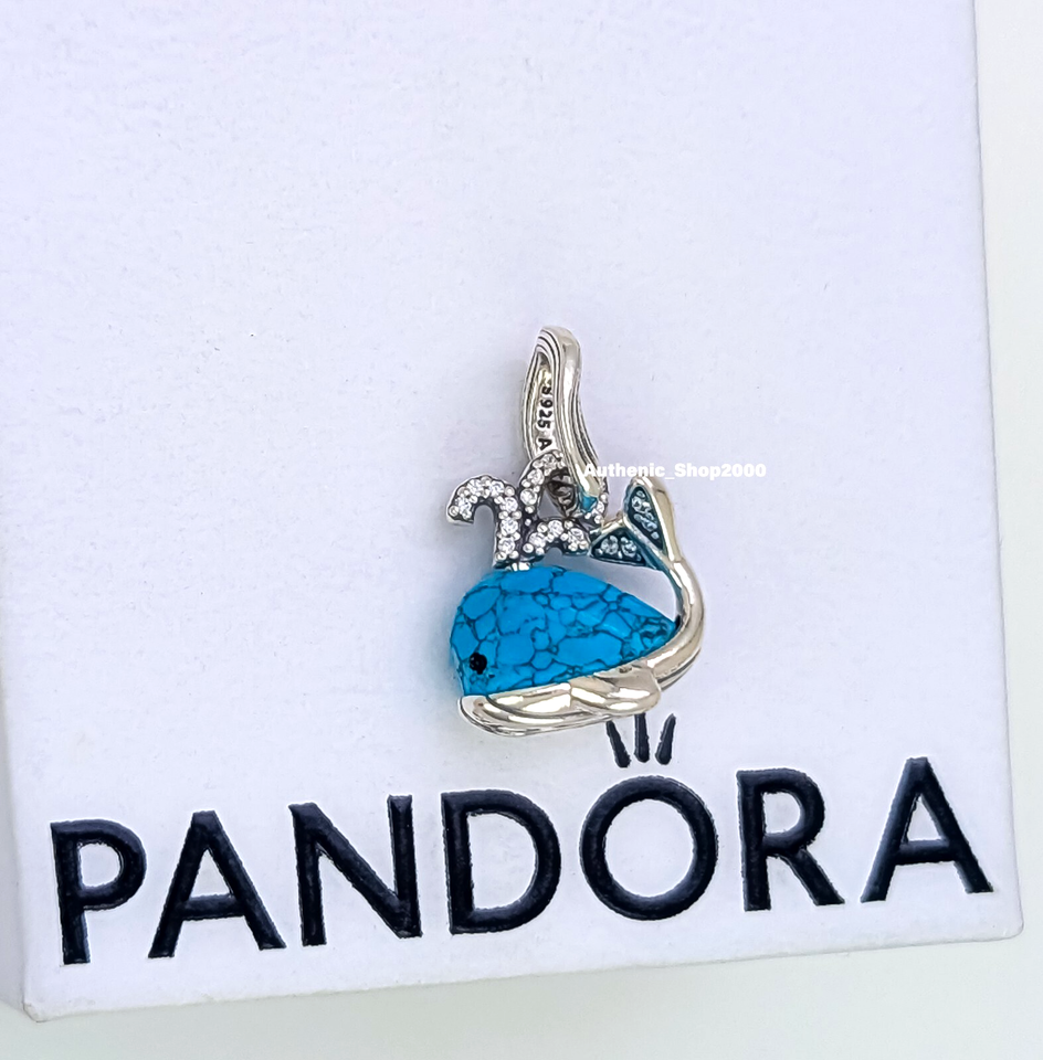 NEW 100% Authentic PANDORA 925 Ale Turquoise Blue Whale Dangle Charm ...