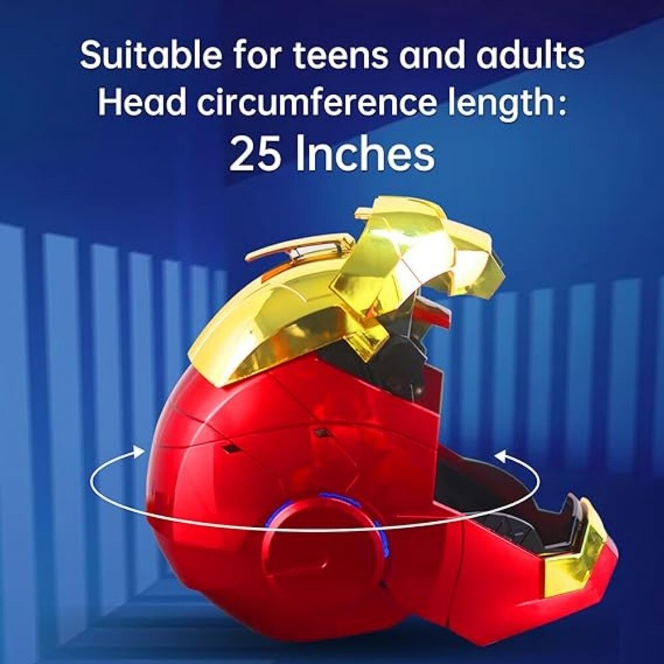 New Iron Man Gold MK5 Helmet Electronic Voice Activated Open&Close Mask ...