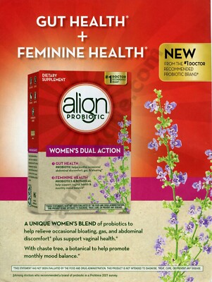 2022 Align ProBiotic Women's Dual Action PRINT AD Unique Gift Idea ...