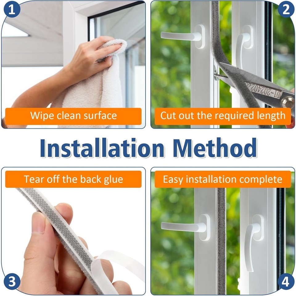 10M Draught Excluder Brush Pile Weather Seal Strip Insulation Door ...