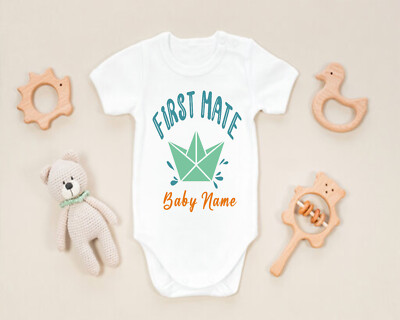 First Mate | Funny baby bodysuit | Baby Personalized Gift | Baby Shower ...
