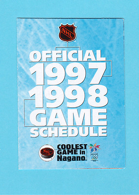Official 1997-98 NHL Hockey Pocket Schedule | eBay UK