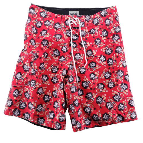 Uzzi Amphibious Gear Men's Size 34 Red Floral Draw String Surf Beach ...