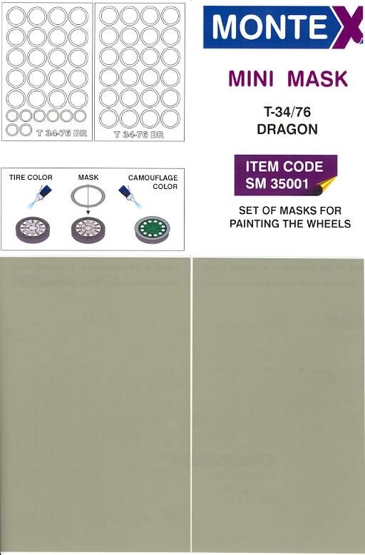 Montex 1/35 T-34/76 TANK WHEEL PAINT MASK Dragon | eBay