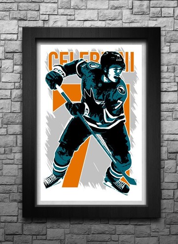 MACKLIN CELEBRINI art print/poster SAN JOSE SHARKS FREE S&H! JERSEY ...