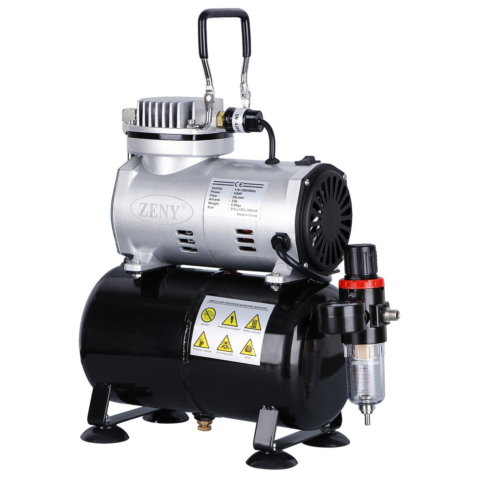 Airbrush Kit 1/5 HP Air Compressor with 3L Tank Airbrushing Paint ...