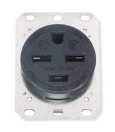 30A 4W Single Receptacle 250VAC 15-30R BK - HUBBELL WIRING DEVICE ...