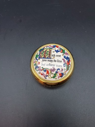 Solid Brass Paperweight by Halcyon Days "With Rest" saying | eBay