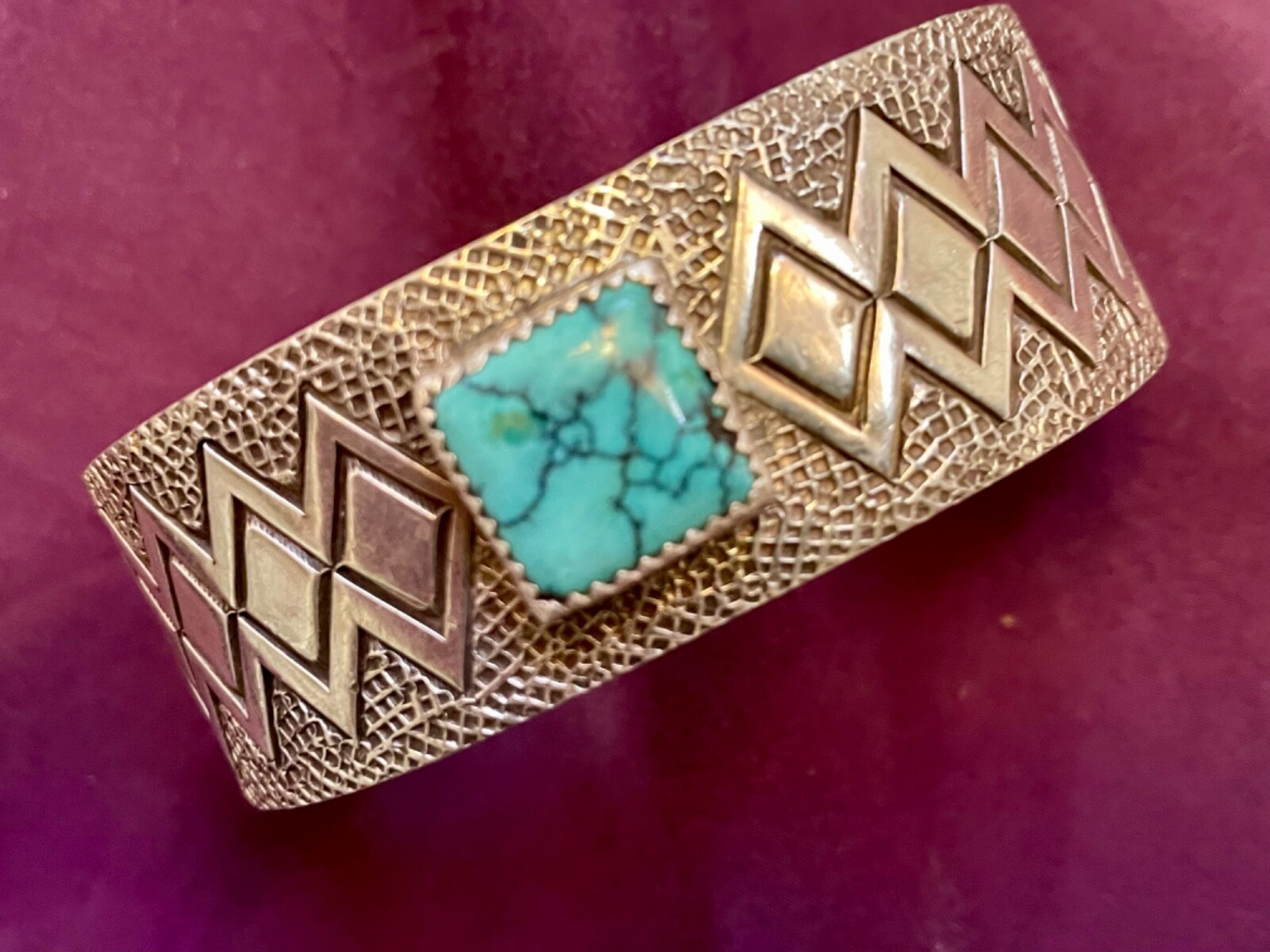 Henry Sam, Navajo, Striking Webbed Turquoise and Ster… - Gem